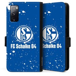 DeinDesign Galaxy S20 Handy Klapph&uuml;lle Handyh&uuml;lle aus Kunst Leder schwarz Flip Case S04 Fc Schalke 04 Logo Sideflip mit Lasche