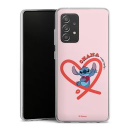 DeinDesign Galaxy A52s 5G Handy Silikon H&uuml;lle Case transparent Handyh&uuml;lle Heart Lilo & Stitch Disney Silikon Case