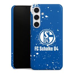 DeinDesign Galaxy S24 Handy Premium Case Smartphone Handyh&uuml;lle Schutzh&uuml;lle gl&auml;nzend S04 Fc Schalke 04 Logo Premium Case