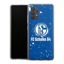 DeinDesign Galaxy A32 4G Handy Silikon H&uuml;lle Case transparent Handyh&uuml;lle S04 Fc Schalke 04 Logo Silikon Case