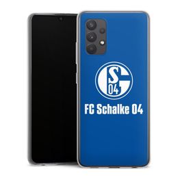 DeinDesign Galaxy A32 4G Handy Silikon H&uuml;lle Case transparent Handyh&uuml;lle Fc Schalke 04 Official Licensed Product Logo Silikon Case