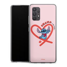 DeinDesign Galaxy A32 4G Handy Silikon H&uuml;lle Case transparent Handyh&uuml;lle Heart Lilo & Stitch Disney Silikon Case