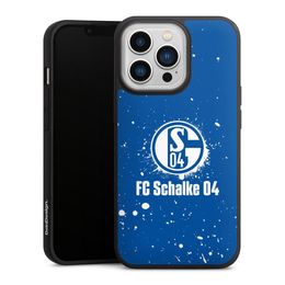 DeinDesign iPhone 13 Pro Handy Premium Silikon H&uuml;lle Handyh&uuml;lle schwarz Case S04 Fc Schalke 04 Logo Silikon Premium Case