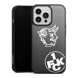 DeinDesign iPhone 13 Pro Handy Premium Silikon H&uuml;lle Handyh&uuml;lle schwarz Case Logo 1. Fck 1. Fc Kaiserslautern Silikon Premium Case