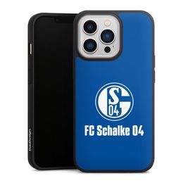 DeinDesign iPhone 13 Pro Handy Premium Silikon H&uuml;lle Handyh&uuml;lle schwarz Case Fc Schalke 04 Official Licensed Product Logo Silikon Premium Case