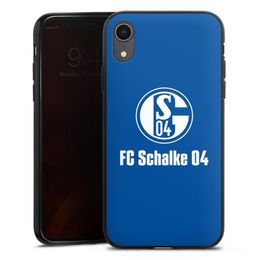 DeinDesign iPhone Xr Handy Silikon H&uuml;lle Case schwarz Handyh&uuml;lle Fc Schalke 04 Official Licensed Product Logo