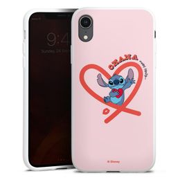 DeinDesign iPhone Xr Handy Silikon H&uuml;lle Case wei&szlig; Handyh&uuml;lle Heart Lilo & Stitch Disney Silikon Case
