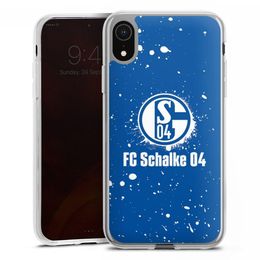 DeinDesign iPhone Xr Handy Silikon H&uuml;lle Case transparent Handyh&uuml;lle S04 Fc Schalke 04 Logo Silikon Case