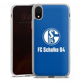 DeinDesign iPhone Xr Handy Silikon H&uuml;lle Case transparent Handyh&uuml;lle Fc Schalke 04 Official Licensed Product Logo Silikon Case