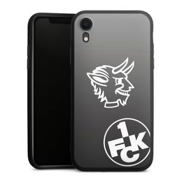 DeinDesign iPhone Xr Handy Premium Silikon H&uuml;lle Handyh&uuml;lle schwarz Case Logo 1. Fck 1. Fc Kaiserslautern Silikon Premium Case
