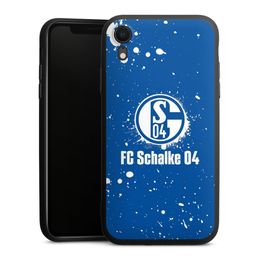 DeinDesign iPhone Xr Handy Premium Silikon H&uuml;lle Handyh&uuml;lle schwarz Case S04 Fc Schalke 04 Logo Silikon Premium Case