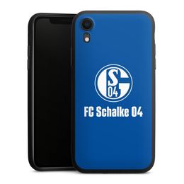 DeinDesign iPhone Xr Handy Premium Silikon H&uuml;lle Handyh&uuml;lle schwarz Case Fc Schalke 04 Official Licensed Product Logo Silikon Premium Case