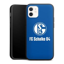 DeinDesign iPhone 12 mini Handy Premium Silikon H&uuml;lle Handyh&uuml;lle schwarz Case Fc Schalke 04 Official Licensed Product Logo Silikon Premium Case