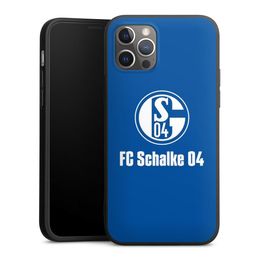 DeinDesign iPhone 12 Pro Handy Premium Silikon H&uuml;lle Handyh&uuml;lle schwarz Case Fc Schalke 04 Official Licensed Product Logo Silikon Premium Case