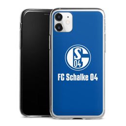 DeinDesign iPhone 11 Handy Slim Case Silikon Handyh&uuml;lle transparent H&uuml;lle extra d&uuml;nn Fc Schalke 04 Official Licensed Product Logo Silikon Slim Case