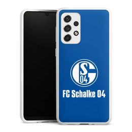 DeinDesign Galaxy A33 5G Handy Silikon H&uuml;lle Case wei&szlig; Handyh&uuml;lle Official Licensed Product Logo Fc Schalke 04 Silikon Case