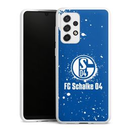DeinDesign Galaxy A33 5G Handy Silikon H&uuml;lle Case wei&szlig; Handyh&uuml;lle Logo Fc Schalke 04 S04 Silikon Case