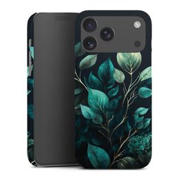 DeinDesign iPhone 17 Pro Max Handy Premium Case Smartphone Handyh&uuml;lle Schutzh&uuml;lle gl&auml;nzend Eukalyptus Leaves Black Premium Case