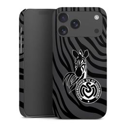 DeinDesign iPhone 17 Pro Max Handy Premium Case Smartphone Handyh&uuml;lle Schutzh&uuml;lle gl&auml;nzend Zebra Msv Duisburg Muster Premium Case