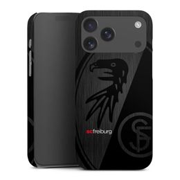 DeinDesign iPhone 17 Pro Max Handy Premium Case Smartphone Handyh&uuml;lle Schutzh&uuml;lle gl&auml;nzend Sc Freiburg Metallic Look Official Licensed Product Premium Case