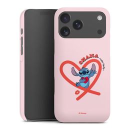 DeinDesign iPhone 17 Pro Max Handy Premium Case Smartphone Handyh&uuml;lle Schutzh&uuml;lle gl&auml;nzend Heart Lilo & Stitch Disney Premium Case