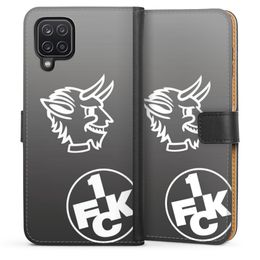 DeinDesign Galaxy A12 Handy Klapph&uuml;lle Handyh&uuml;lle aus Kunst Leder schwarz Flip Case 1. Fc Kaiserslautern Logo 1. Fck Sideflip mit langer Lasche
