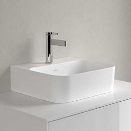 Villeroy & Boch Villeroy und Boch Finion Handwaschbecken 43644CRW 430 x 390 x 140 mm, Stone White CeramicPlus, mit verdecktem Überlauf, Unterseite geschliffen