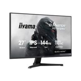iiyama G-Master G2741QSU-B1 Black Hawk, Gaming-Monitor 68.6 cm (27 Zoll), schwarz (matt), QHD, IPS, HDMI, DP, G-Sync komp., USB-Hub, 144Hz Panel
