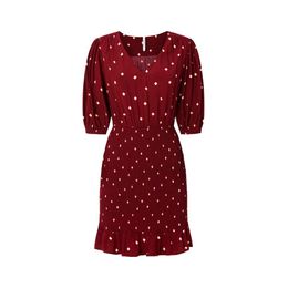 Pepe Jeans Kleid 'Gunila' Damen Gr&ouml;&szlig;e 42 dunkelrot / wei&szlig; Winterkleid