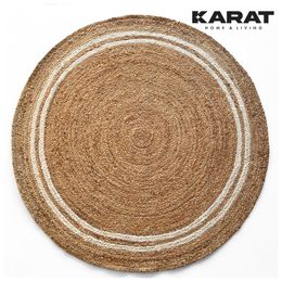 Karat homeliving Jute-Teppich Mumbai Rund Handgewebt Aus Naturfasern