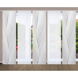 Schiebegardine HOME IN GREEN "RIWELO" Gr. 1, grau, B:60cm H:245cm, Polyester, Gardinen, SET DIGITALDRUCK,BAMBUSOPTIK RECYCELT