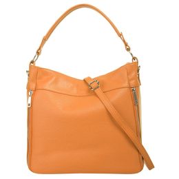 Henkeltasche CLUTY, Damen, Gr. B/H/T: 35cm x 27cm x 9cm onesize, orange, Leder, unifarben, Taschen, echt Leder, Made in Italy