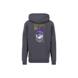 Hoodie Alpha Industries "NASA Orbit Hoodie", Herren, Gr. S, grau (vintage grau), Obermaterial: 80% Baumwolle, 20% Polyester, regular fit, Sweatshirts Hoodie