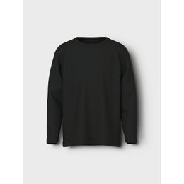 Langarmshirt name it "NKMVOBBO LS NREG TOP NOOS", Jungen, Gr. 158 (164), schwarz, Jersey, Obermaterial: 100% Baumwolle, unifarben, normal hüftbedeckend, Rundhals, abgesteppte Kante, Shirts