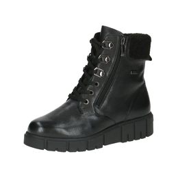 Schnürstiefelette Caprice "Caprice Stiefelette Leder/Textil", Damen, Gr. 37, schwarz, Leder, Textil, Schuhe