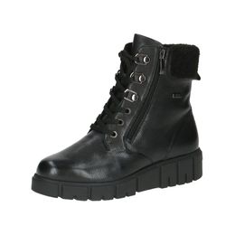 Schnürstiefelette Caprice "Caprice Stiefelette Leder/Textil", Damen, Gr. 36, schwarz, Leder, Textil, Schuhe