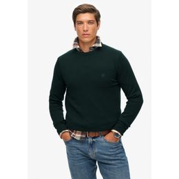 Superdry Herren Strickpullover "ESSENTIALS COTTON JUMPER"enamel grün marl, Gr. M, meliert, Strick, Obermaterial: 100% Baumwolle, Pullover