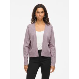 Vila Damen Cardigan "VIRIL SHORT L/S KNIT CARDIGAN-NOOS"toadstool detail:light melange, Gr. XL, meliert, Feinstrick, Obermaterial: 50% Viskose, 27%