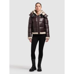 Steppjacke Khujo "NESSIE2", Damen, Gr. L, moody plum, 100% Nylon, unifarben, eingesetzt elastischer Bund mit Windstopper, Jacken