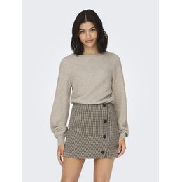 Jacqueline de Yong Strickpullover JDY "JDYRUE GLITTER L/S BOAT PULLOVE KNT NOOS", Damen, Gr. L, grau (chateau gray detail:melange with lurex), Strick, Obermaterial: 42% Polyester, 37% Polyamid, 19% metallisierte Fasern, 2% Elasthan, meliert, hüftlang, U-Boot-Ausschnitt, Pullover, mit Glitzer-Effekt
