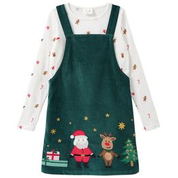 Yigga Mädchen Weihnachtsset mit Kleid und Shirt
