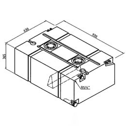 Lilie Wassertank 200 l, 36,5 x 93 x 63 cm, natur