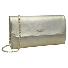 Clutch "Eleganz", Damen, Gr. B/H/T: 26cm x 15cm x 5cm onesize, gold, Leder, Collezione Alessandro, Taschen, aus Leder, mit separaten Fächern