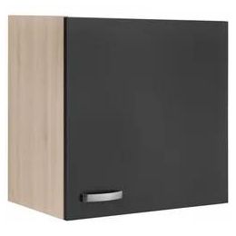 Hängeschrank Optifit "Faro", grau (anthrazit), B:60cm H:57,6cm T:34,6cm, Schränke, mit Metallgriff, Breite 60 cm