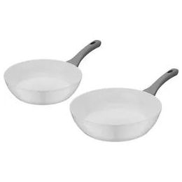 Pfannen-Set GSW "Fiona", weiß, Ø:28cm, Pfannen, weiß, kratzfeste ILAG CERAMIC-Veredelung, Induktion