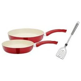 Pfannen-Set GSW "CERAMICA beige", rot, Ø:28cm, Pfannen, Induktion