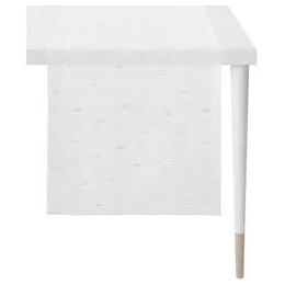 Tischläufer Apelt "Sevilla - Loft Style", weiß (weiß, beige), B:48cm L:135cm, Polyester, Tischdecken, Scherli - transparent