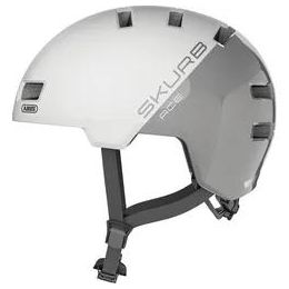 Fahrradhelm Abus "SKURB ACE" Gr. M, silber (silber wei&szlig;), Helme, M Kopfumfang: 55cm - 59cm