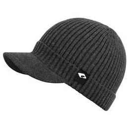 Strickmütze Chillouts "Benno Hat", Damen, grau (dunkelgrau), Strick, Kunstfaser, unifarben, Mützen, Cap-Mütze mit Schirm
