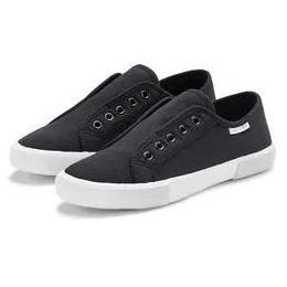 Sneaker Lascana "Slip-On-Sneaker", Damen, Gr. 40, schwarz, Obermaterial: 100% Textilmaterial. Decksohle: 100% Textilmaterial. Futter: 100% Textilmaterial. Laufsohle: 100% Synthetik, unifarben, Basic, Schuhe Damenschuh Skaterschuh Sneaker low Slip-on-Sneaker Sommerschuh, Slipper, Halbschuh bequem zum Reinschl&uuml;pfen VEGAN